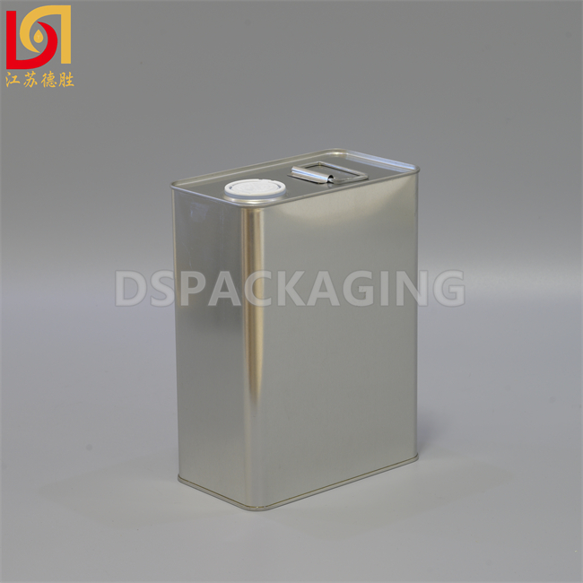 4L Square F Style Tin Can with Spout - Desheng