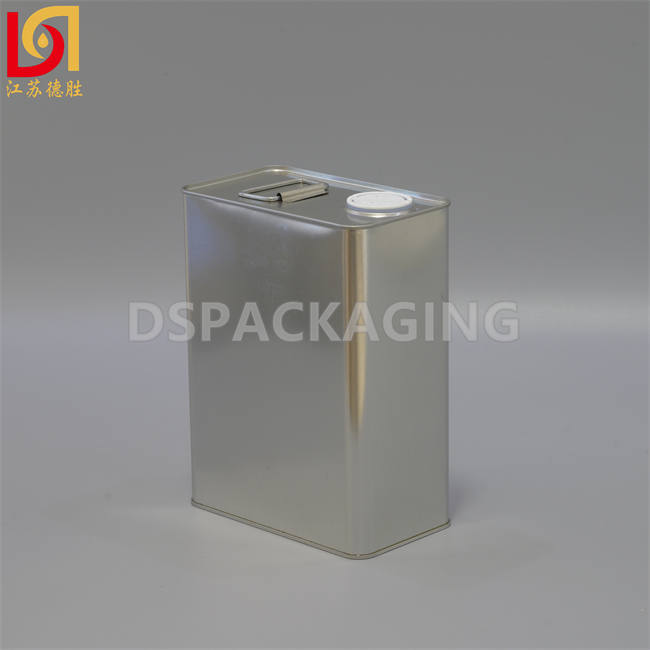 4L Square F Style Tin Can with Spout - Desheng