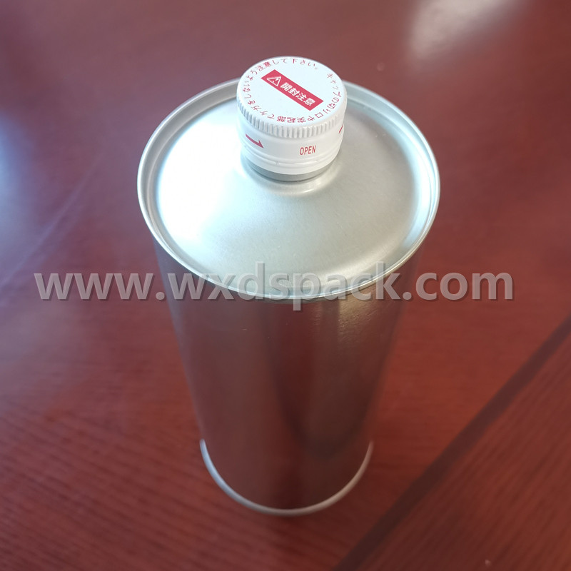 1L Round Cone Motor Oil Tin Can with Screw Top - Desheng