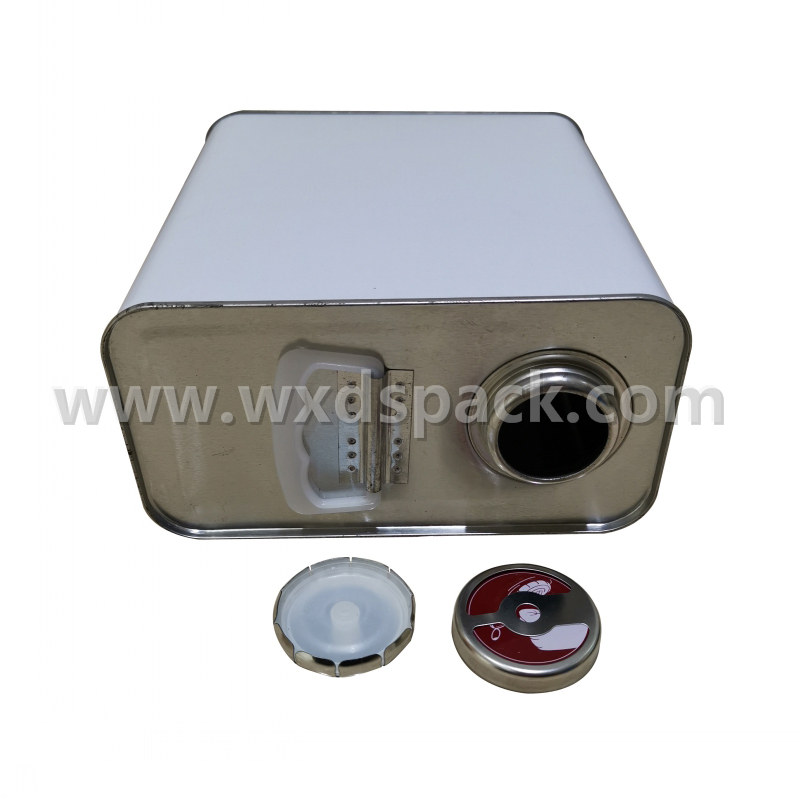 2.5 Liter White F-Style Square Tins - Desheng