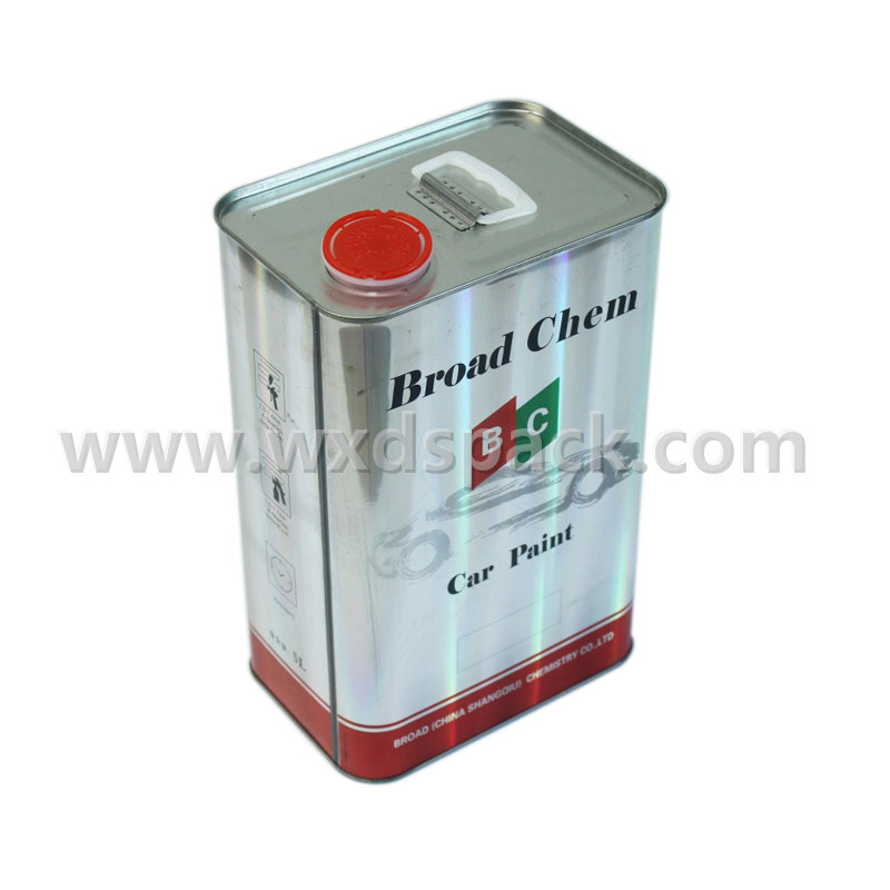 5L Square F-Style Tin Cans with Plastic Lid for Paint - Desheng