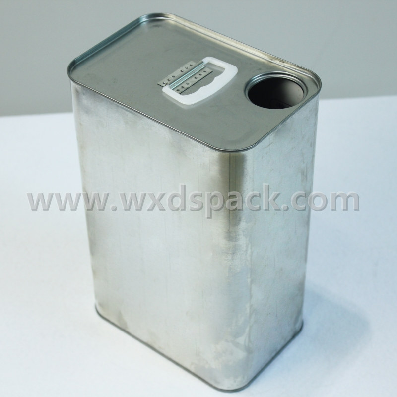 3L Rectangular F-Style Tin Can with Side Pour Opening - Desheng
