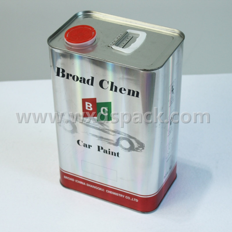 5L Square F-Style Tin Cans with Plastic Lid for Paint - Desheng