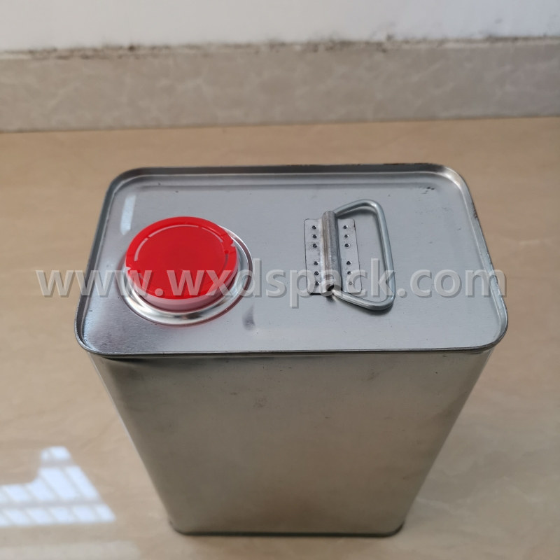 1 Gallon Silver F-style Tin Cans with Folded Handle - Desheng