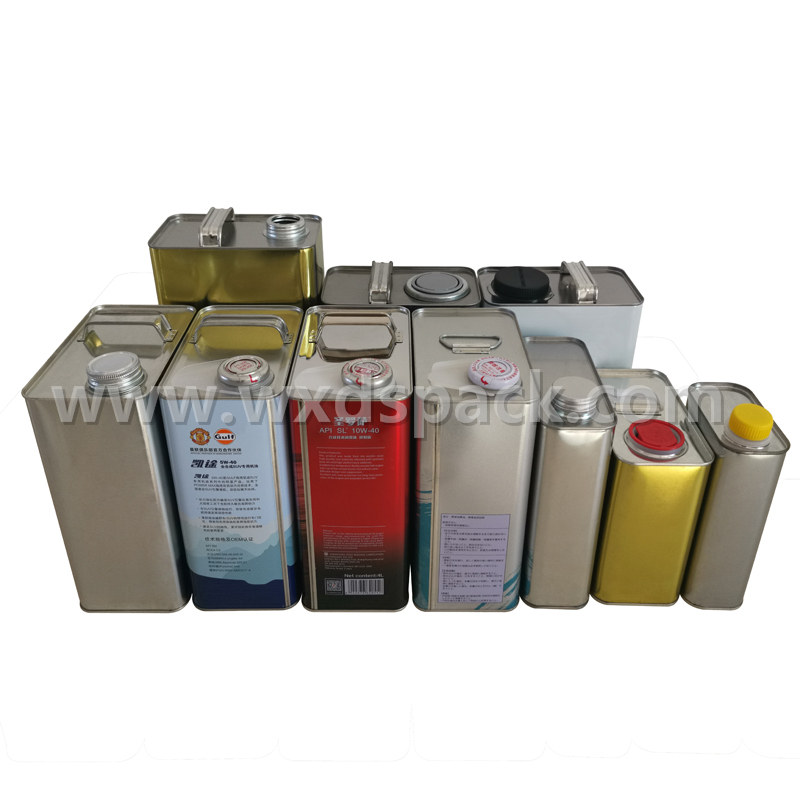 Customized Oblong Engine Oil Tin Cans with Lids - Desheng