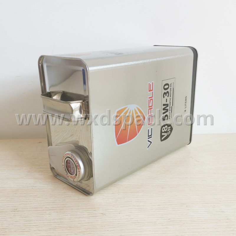 1 Gallon Silver 5W30 Motor / Engine Oil Tin Cans - Desheng