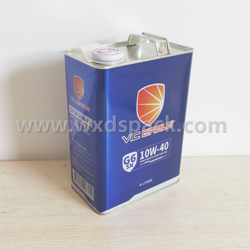 1 Gallon European Style 10W40 Engine Oil Tin Cans - Desheng