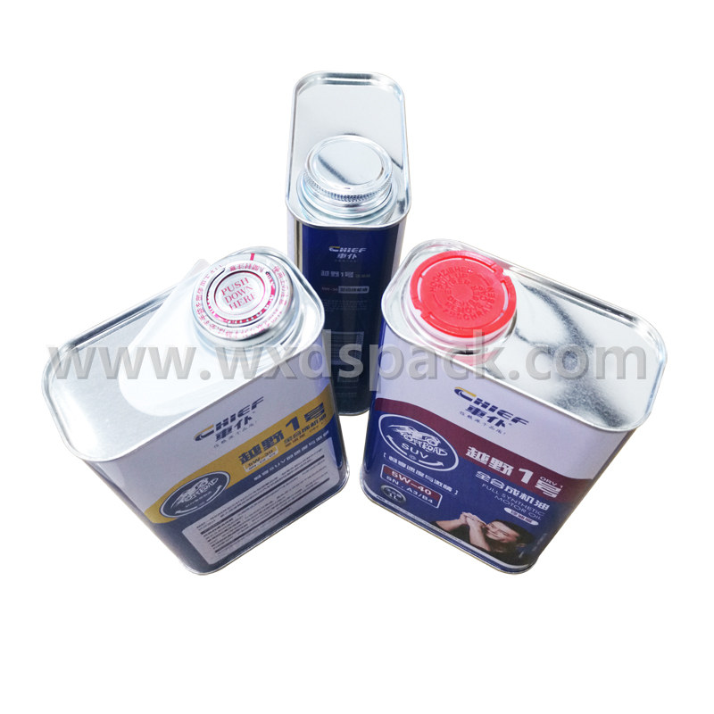 Customized Oblong Engine Oil Tin Cans with Lids - Desheng