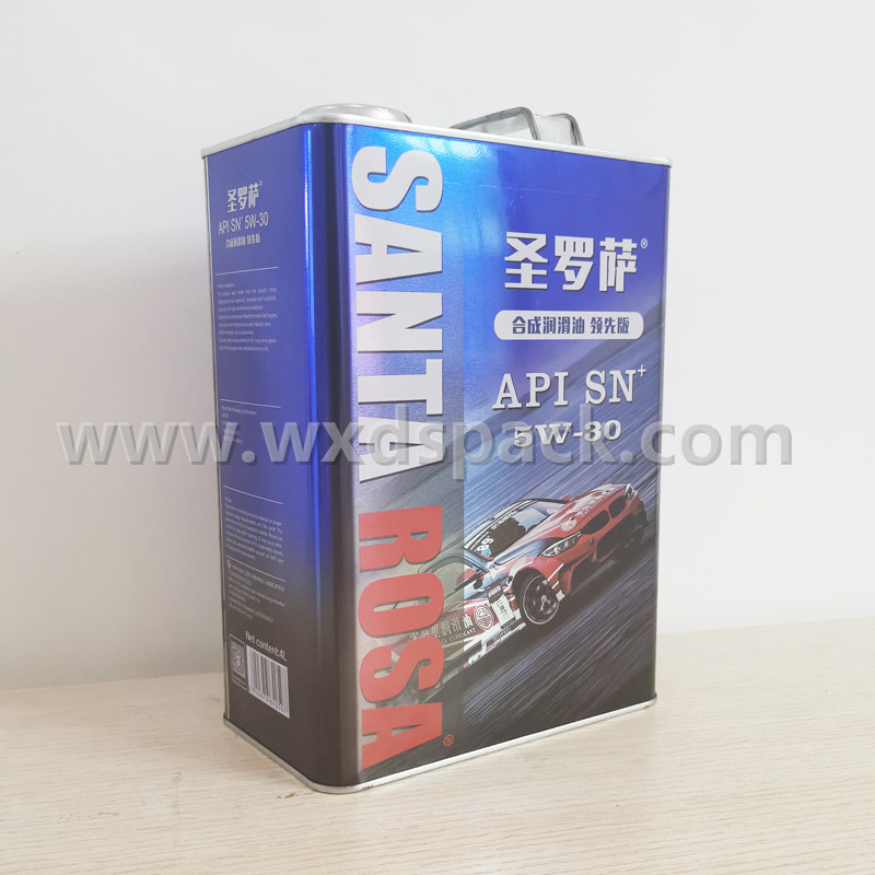 1 Gallon Rectangular Japan Style Motor Oil Tin Cans - Desheng