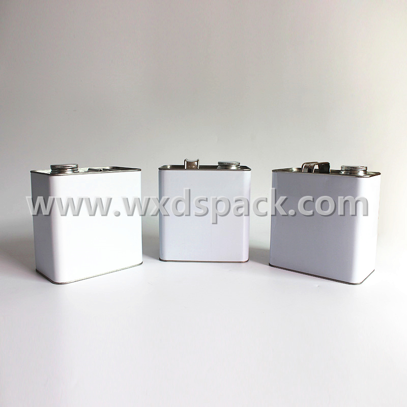 2L Square Tin Oil Can with Screw Top - Desheng