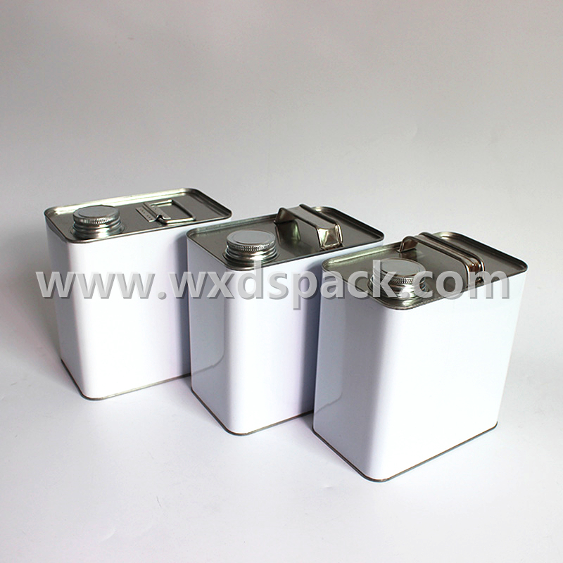 2L Square Tin Oil Can with Screw Top - Desheng