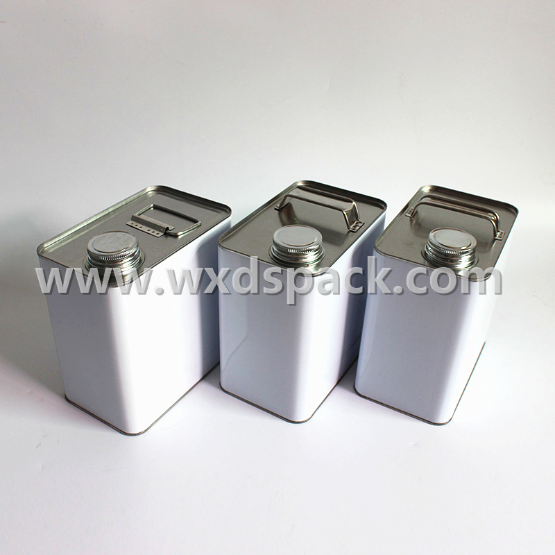 2L Square Tin Oil Can with Screw Top - Desheng