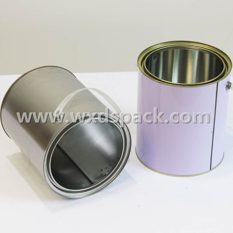 Round Paint Tin with Plain Lever Lid - Desheng