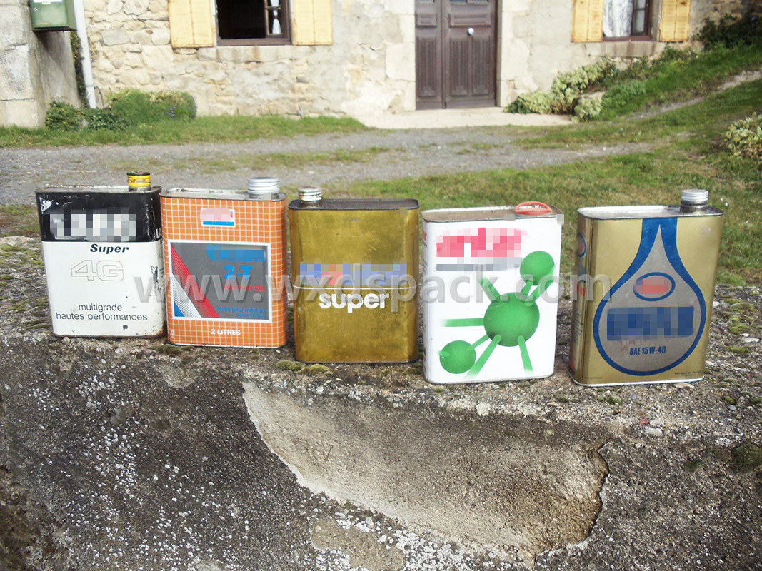 1L Vintage European Motor Oil Tin Can with Screw Top - Desheng